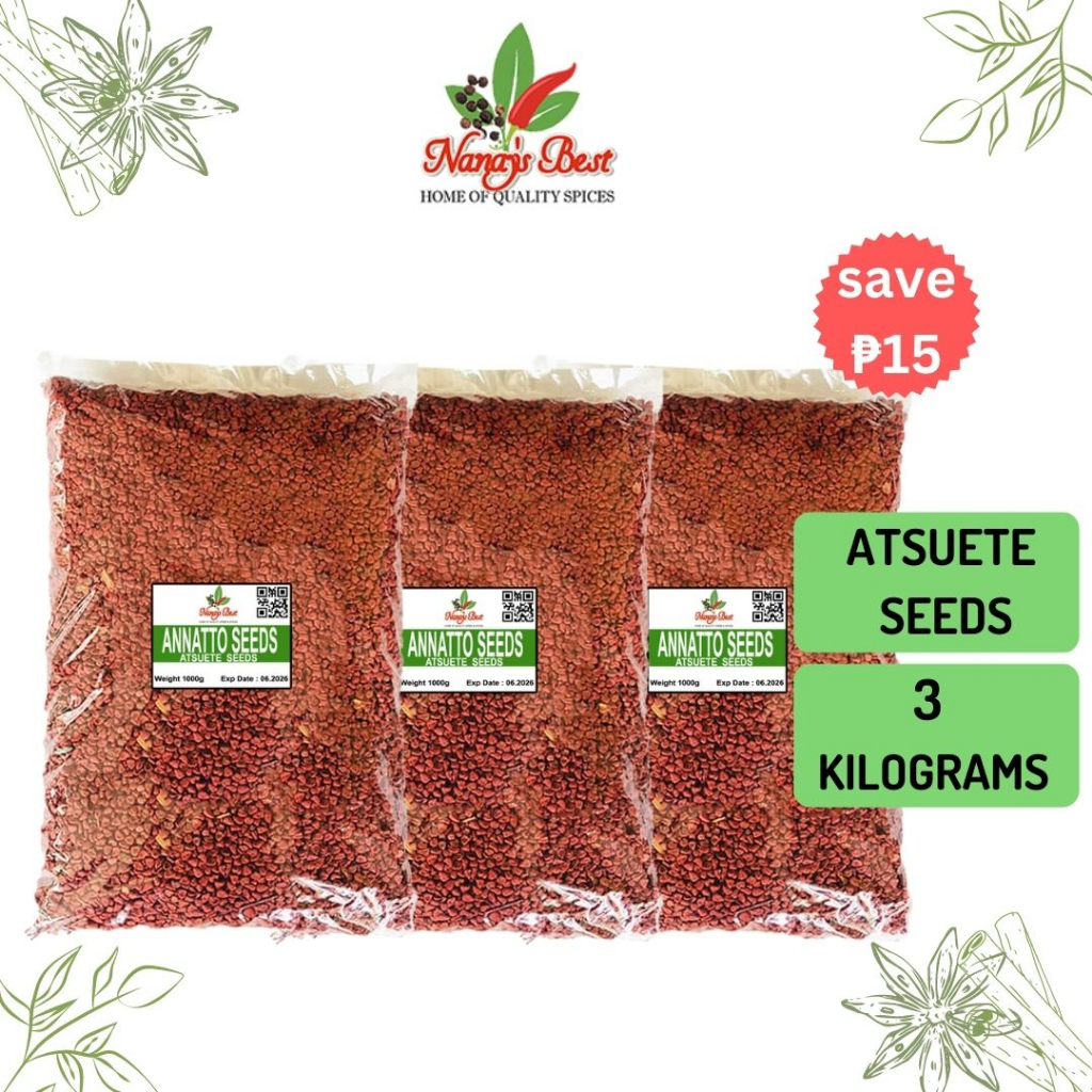 NanaysBest Atsuete Whole Seeds / Annatto Seeds 3 Kilo - 3000 grams ...