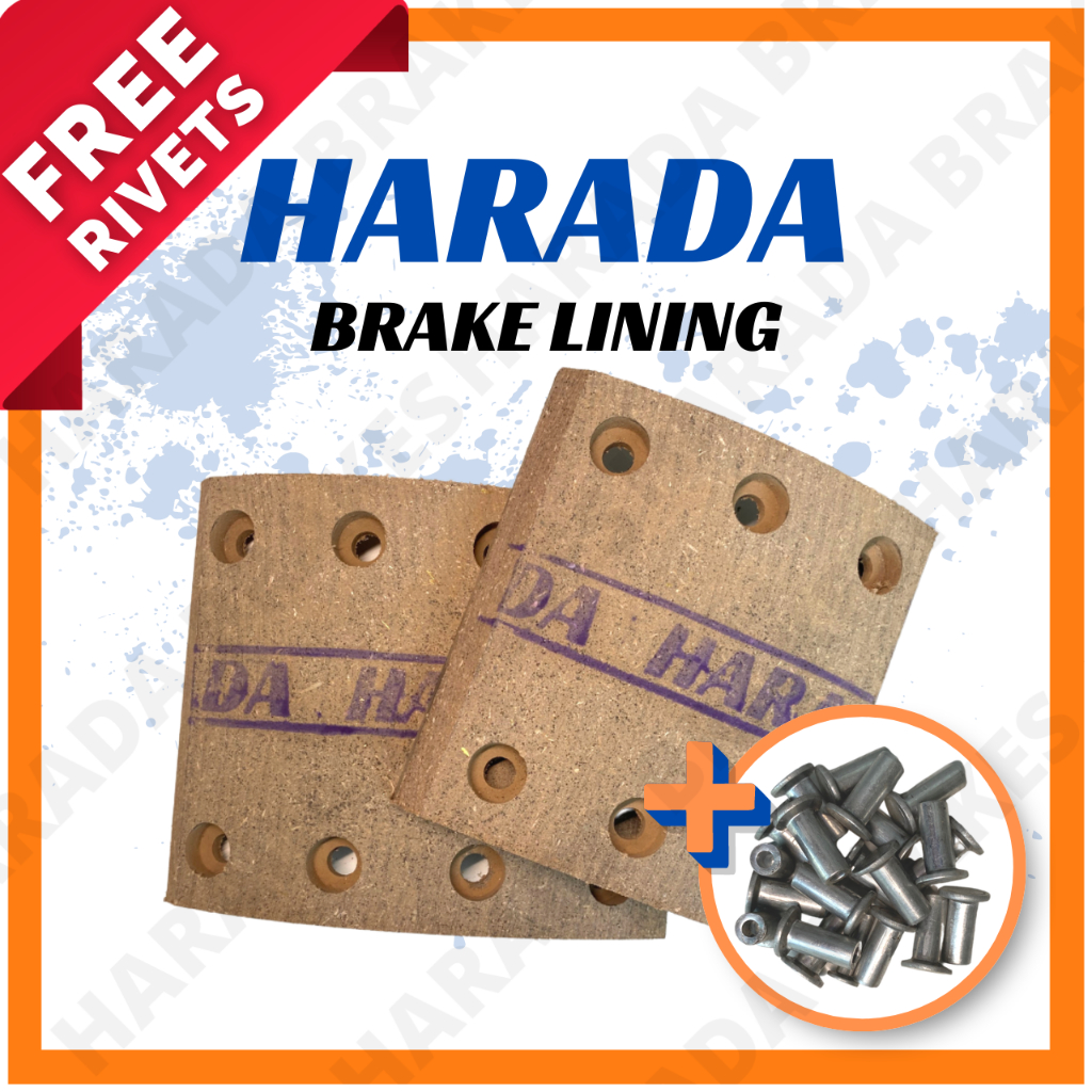 Harada Brake Lining HOWO FRONT by Harada Brakes with FREE RIVETS ...