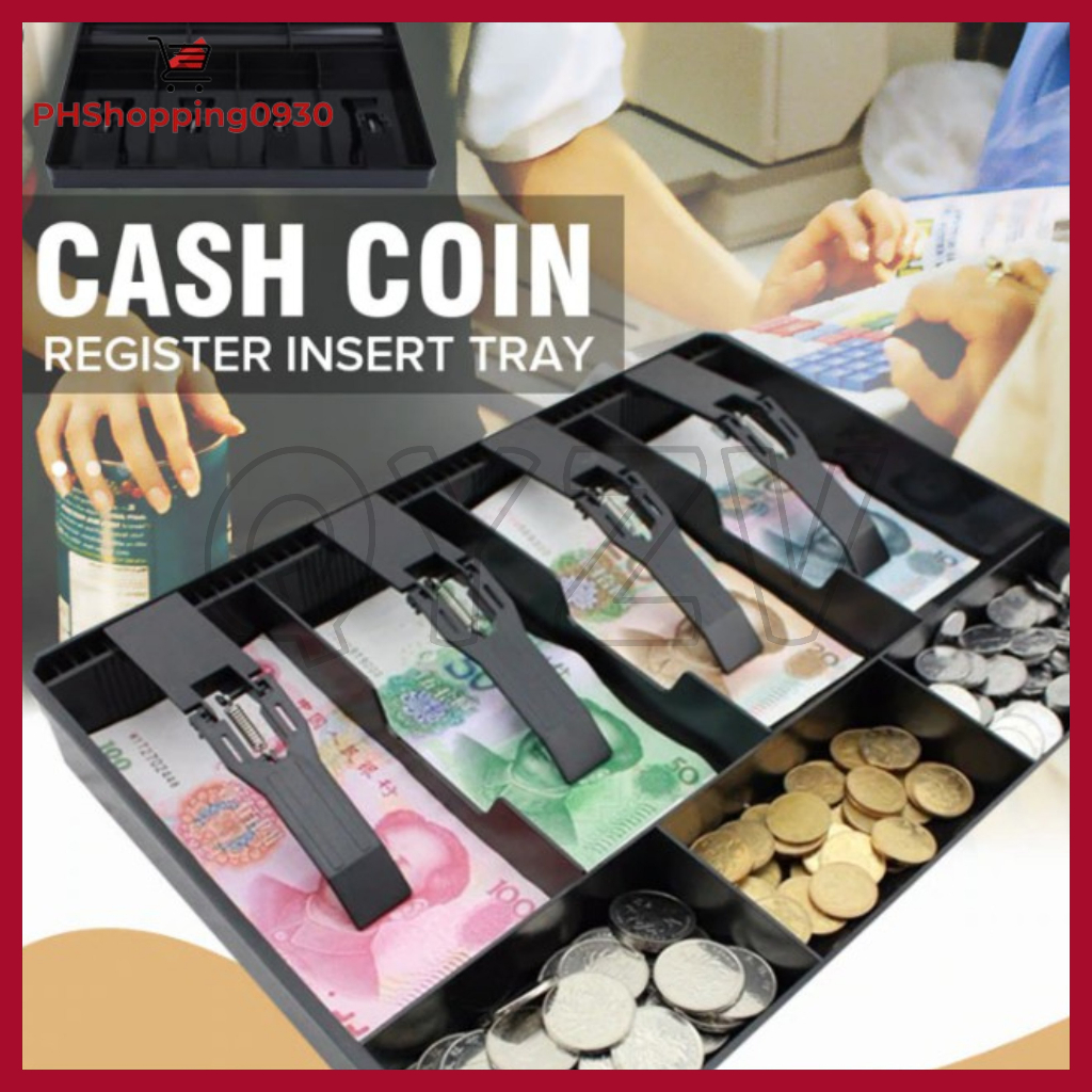QYZV 4N5 Grids Money Cash Coin Register Insert Tray Cashier Drawer ...