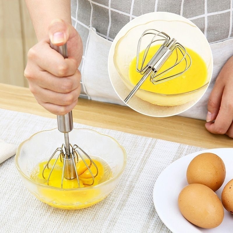 semi Automatic Mixer Egg Beater Manual Self Turning Stainless Steel ...