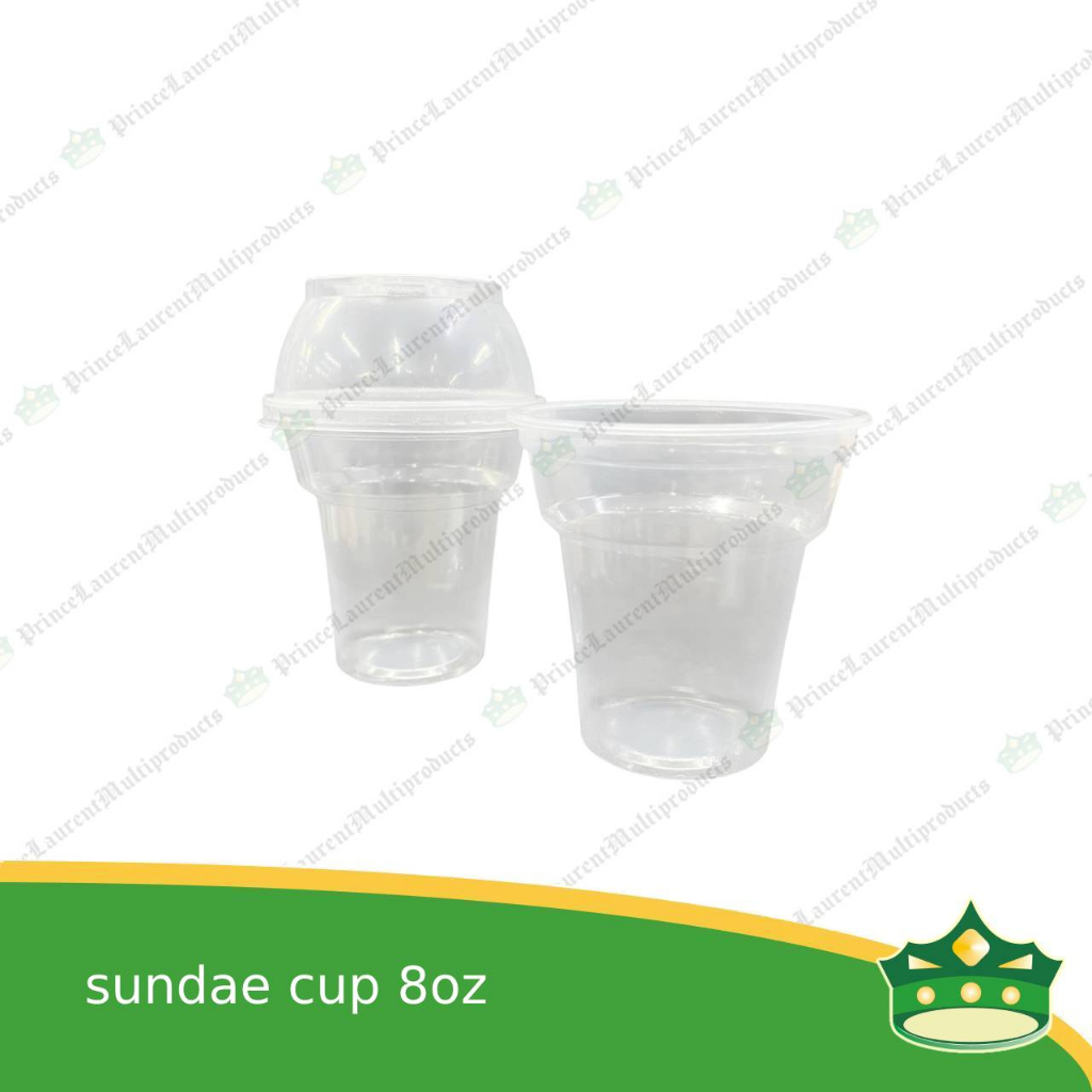 [100 pcs] sundae cup with or without lid for sundae, dessert, ice cream ...