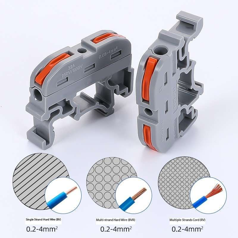 PCT 211, 222, 233 Gray Black din rail fast connection terminal press ...