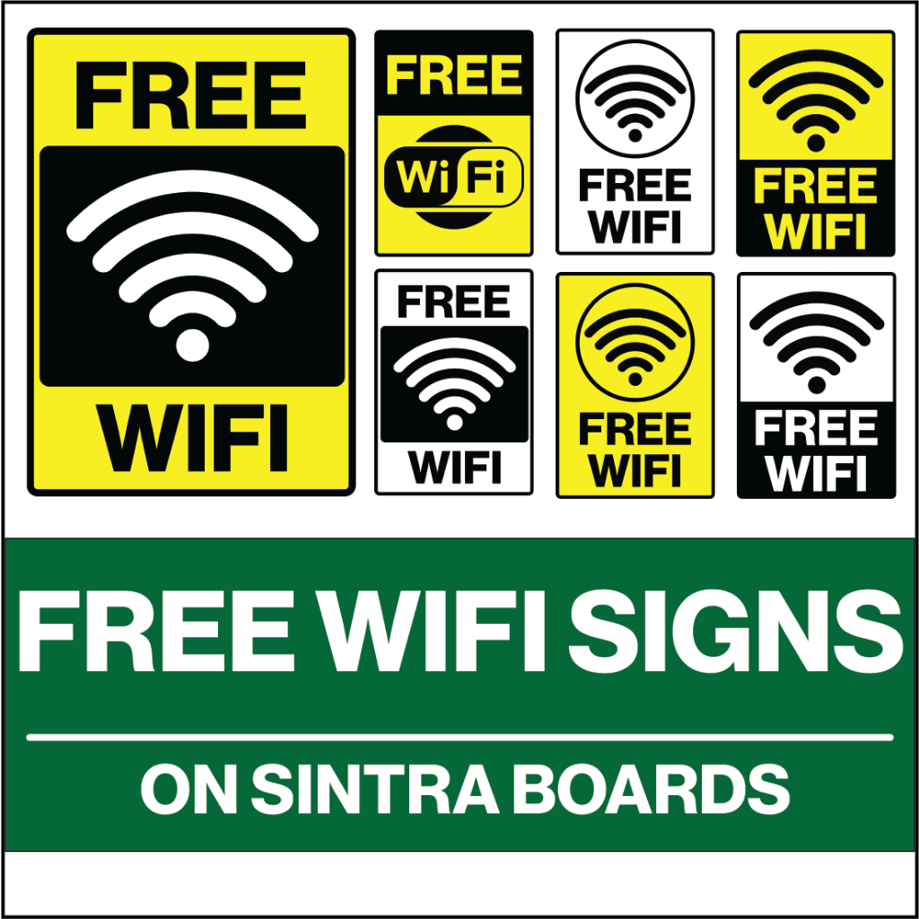 Free WIFI Signs, Signage for Restaurants, Cafes, Business ...