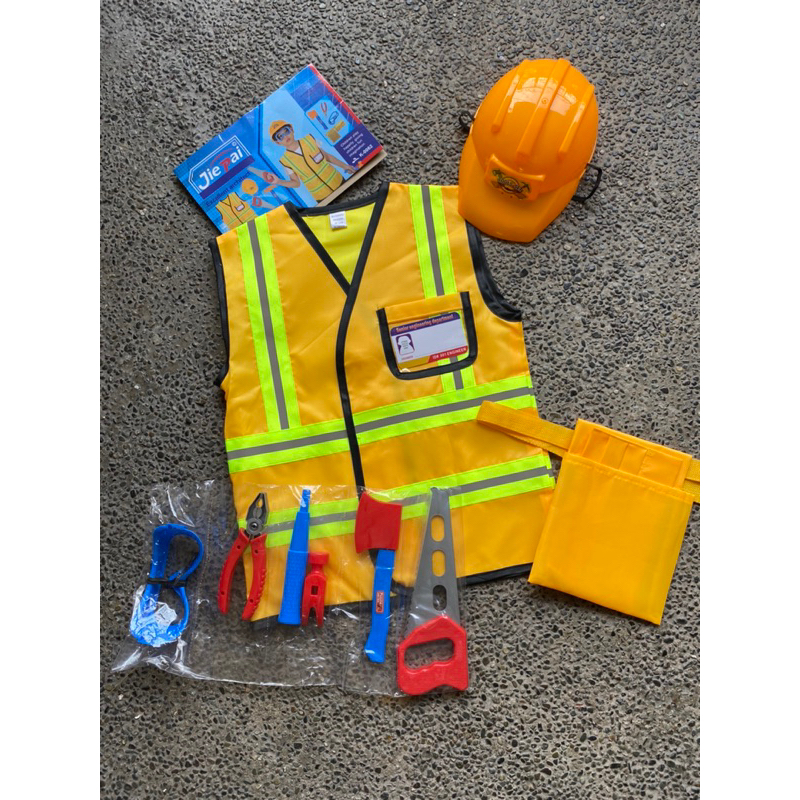 Career costume/ Engineer set for kids (vest, hat, beltbag and toys ...