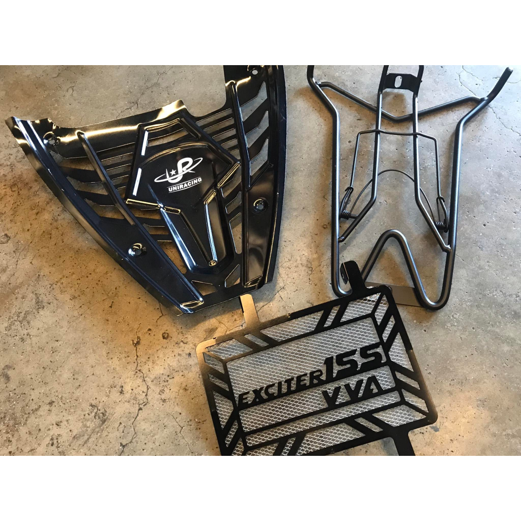 BLACK ENGINE COVER,RADIATOR COVER & STEPGRILL SET FOR SNIPER 155 ...