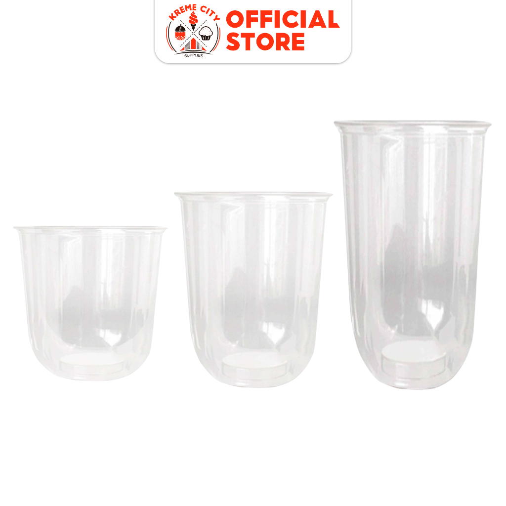Kreme City Disposable PP Plastic U-Cups 95mm 50pcs | Shopee Philippines