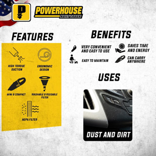 POWERHOUSE Portable Cordless Vacuum Cleaner Wireless Mini Handheld 85W ...