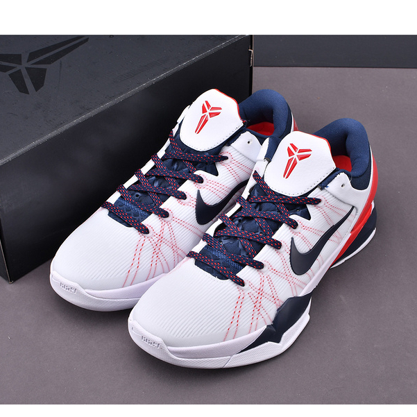 100% Original Nike Zoom Kobe 7 White Red Sport Basketball Shoes for Men ...