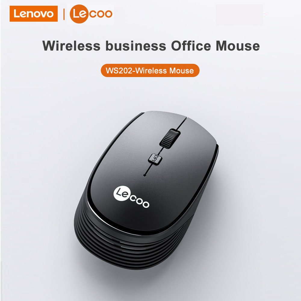 Lenovo Lecoo WS202 2.4G Wireless Mouse 1600DPI Optical Gaming Mouse For ...