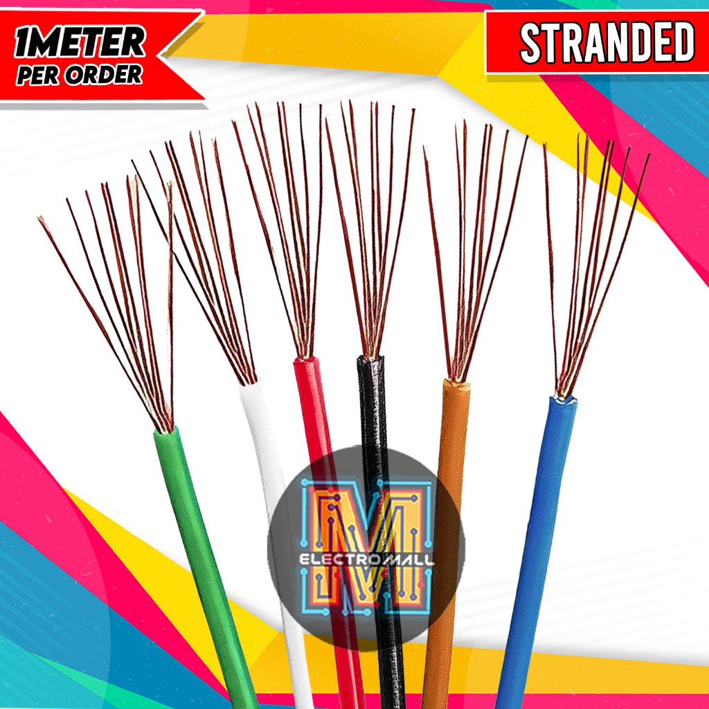 Stranded Wire 22 AWG 1 Meter Electrical Copper Cable LED Audio DIY ...