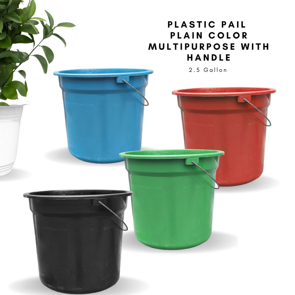 2.5 Multipurpose Water Gallons Pail Timba Plain Color With Metal Handle ...