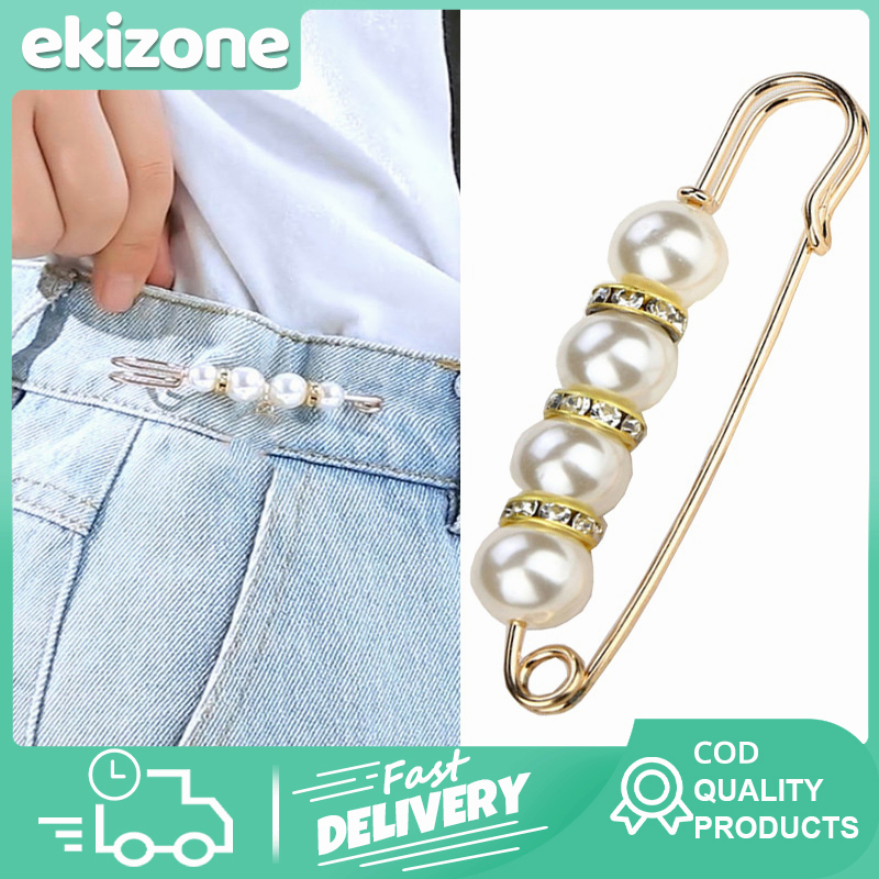Waistband Pin Scarf Buckle Pearls Crystal Gold Brooch Waist Tighting Clap Anti Exposed Safty ...