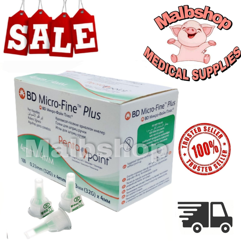 BD Micro-Fine Plus Pen 32G x4mm Needle 4mm/4MM (100PCS) | Shopee ...