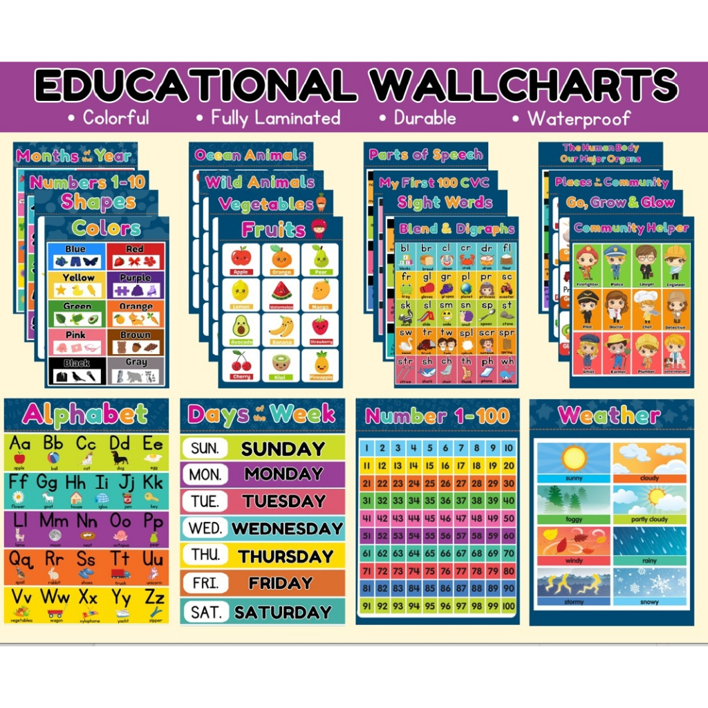 LOW PRICE‼️‼️ LAMINATED WALL CHARTS/POSTERS | Shopee Philippines