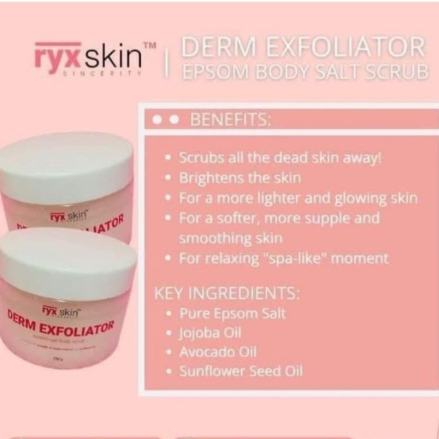 RYX Skincerity DERM EXFOLIATOR EPSOM Body Salt Scrub (ORIGINAL ...