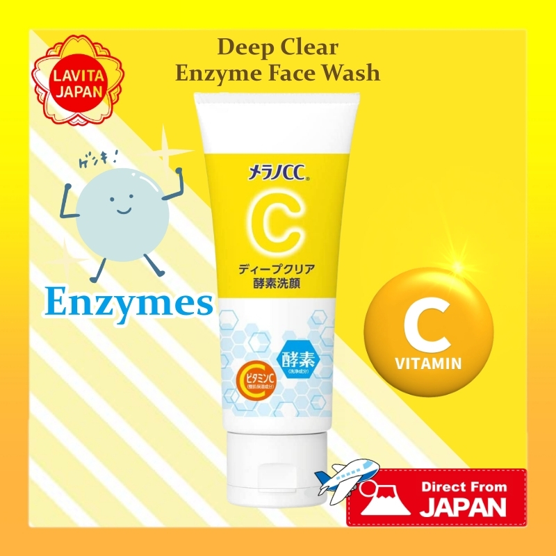 Rohto Melano CC Deep Clear Enzyme Face Wash 130g Enzyme x Vitamin C Combination Pore Care with ...