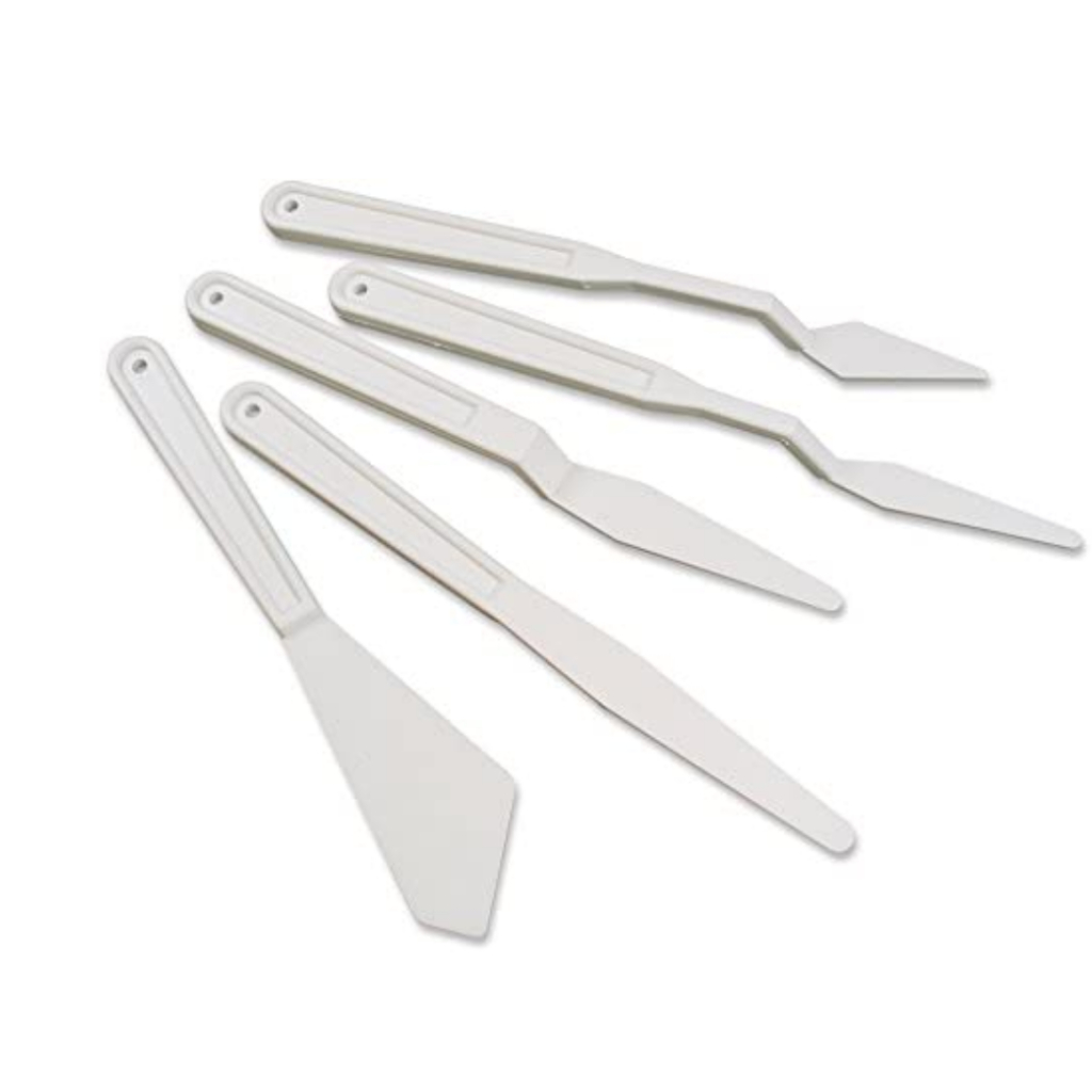 Plastic Palette Knife Set of 5 (Painting Knives, Paint Spatula Tools ...