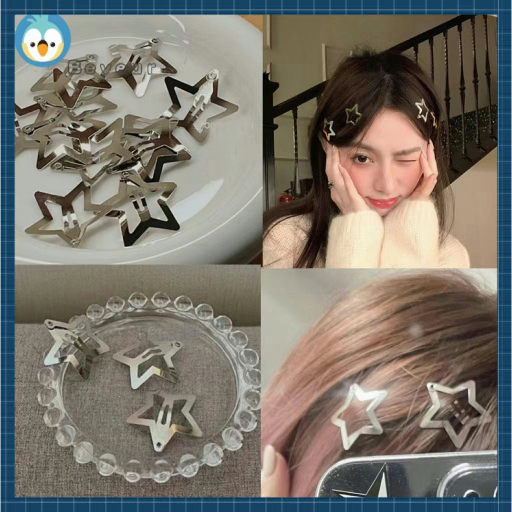 10pcs Star Hair Clip Hair Pin Cute Girl Metal Five Pointed Star Sweet ...
