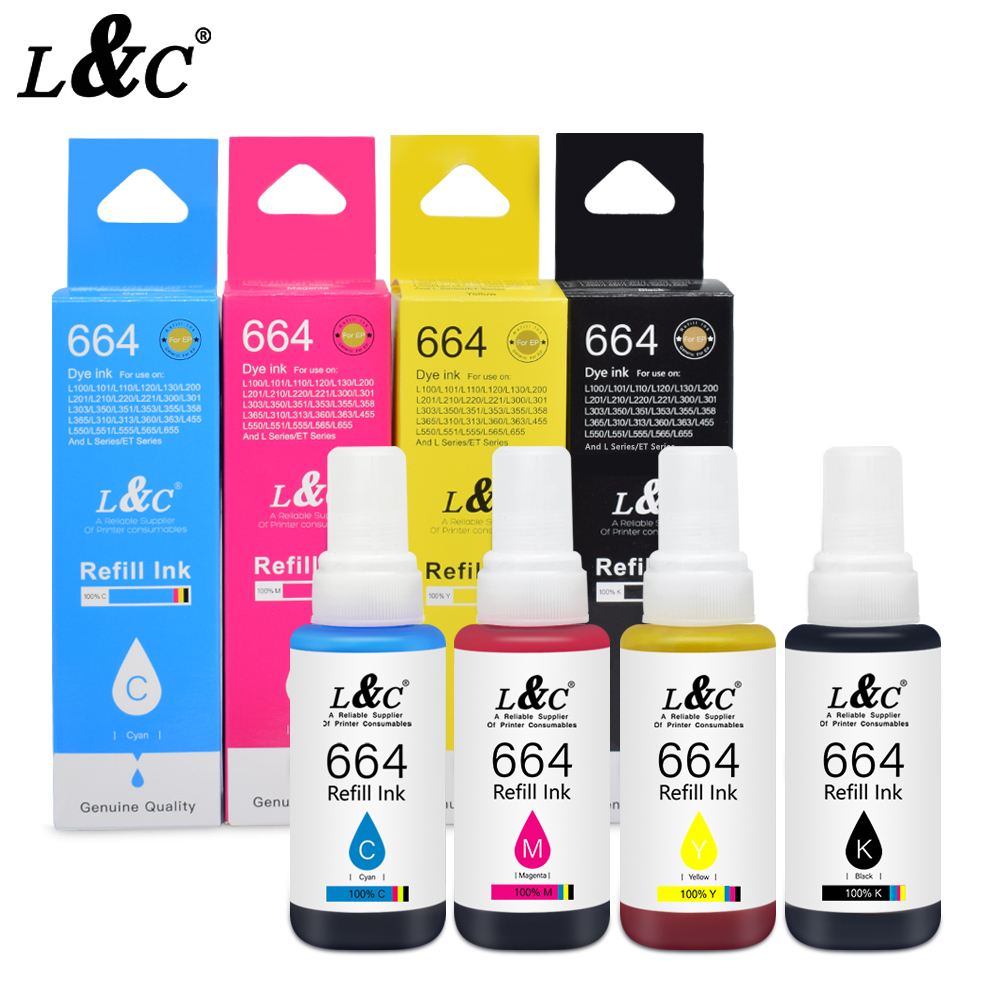 L&C Dye Ink Compatible For Epson 664 Ink Dye Refill Continues for L120 ...