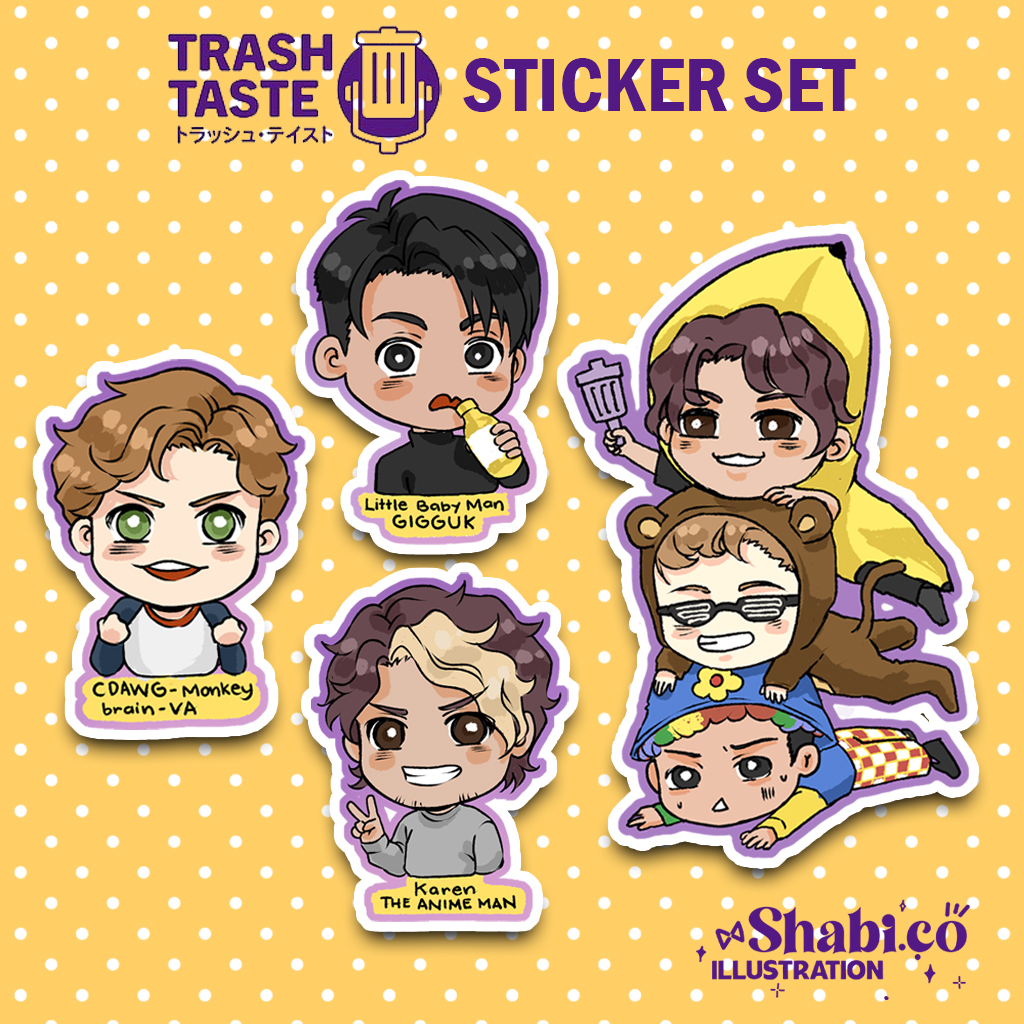 Trash Taste Podcast SET Vinyl Sticker Matte Laminated | Shopee Philippines