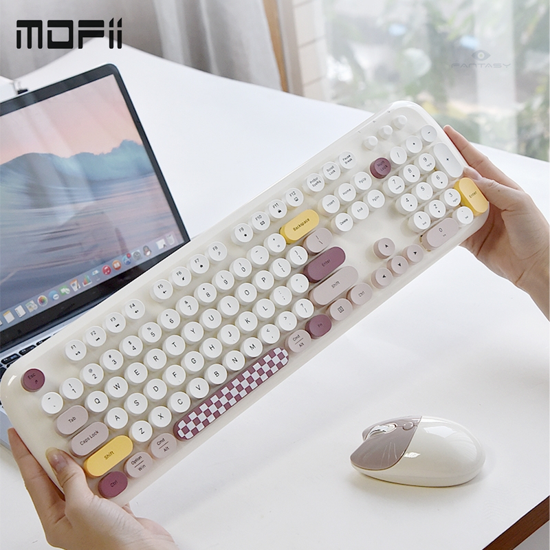 Mofii Geezer Zero Cute Compact Wireless Keyboard And Mouse Combo Plug And Play For Pc Laptop
