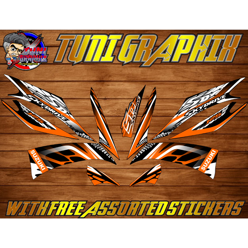 SKYDRIVE 125 CARB/FI STOCK DECALS W/ FREEBIES | Shopee Philippines
