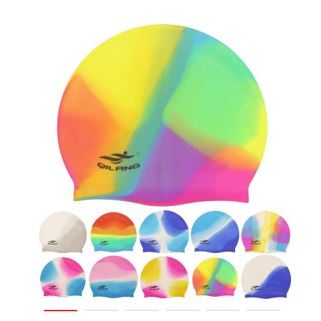 Elastic Silicone Swimming Cap Adults Waterproof Summer Swim Pool Cap ...