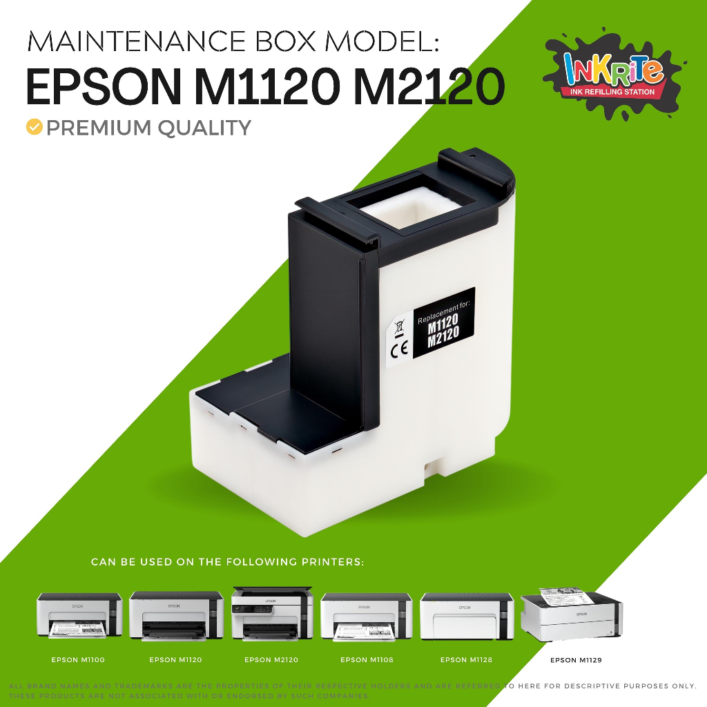 Inkrite M1120 M2120 Maintenance Box for Epson M1100 M1120 M2120 M1108 ...