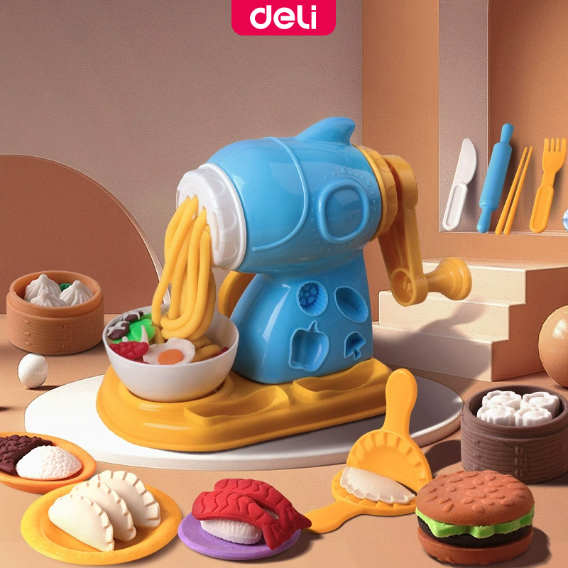 Deli Kids Toys Safe Plasticine Noodle Maker Kids Clay Dough Toy Set For ...