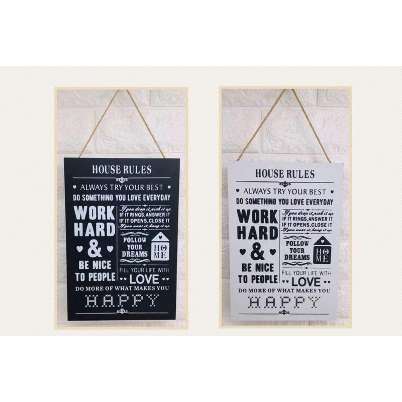House Rules Wooden Hanging Wall Decor House Decoration Rules | Shopee ...