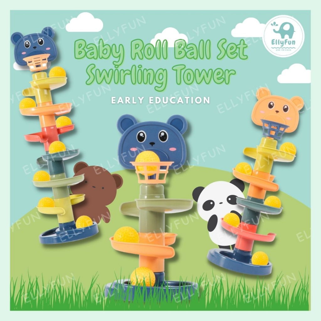 ELLYFUN Baby Educational Toy Ball Sensory Development Ball Tower Track ...