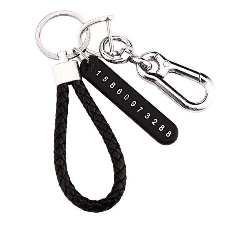 Car Keychain Anti-lost Phone Number Plate Car Motorcycle Keychain ...