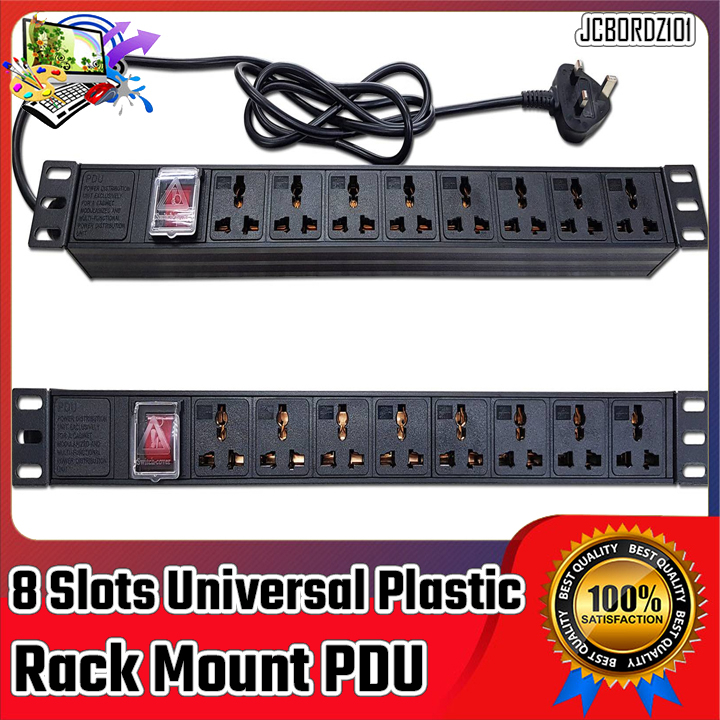 8 Slots Universal Plastic Rack Mount PDU Power Distribution Unit Power Distributing Unit for ...