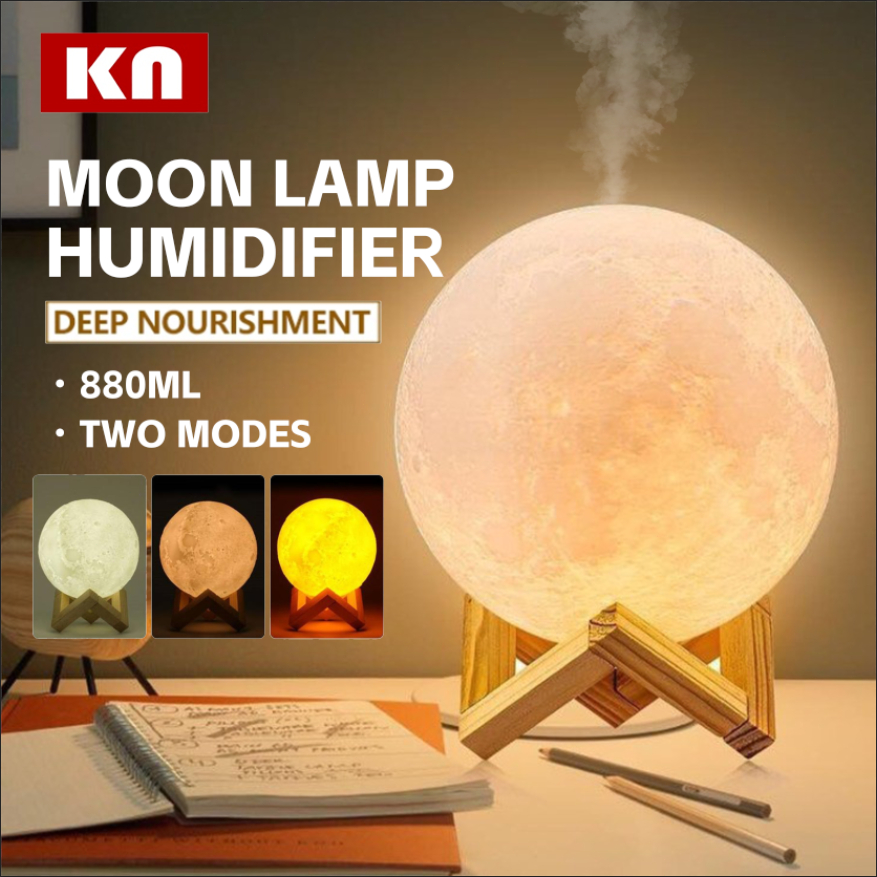 USB Humidifier 880ml 3D Moon Lamp Night Light Aroma Diffuser Ultrasonic ...