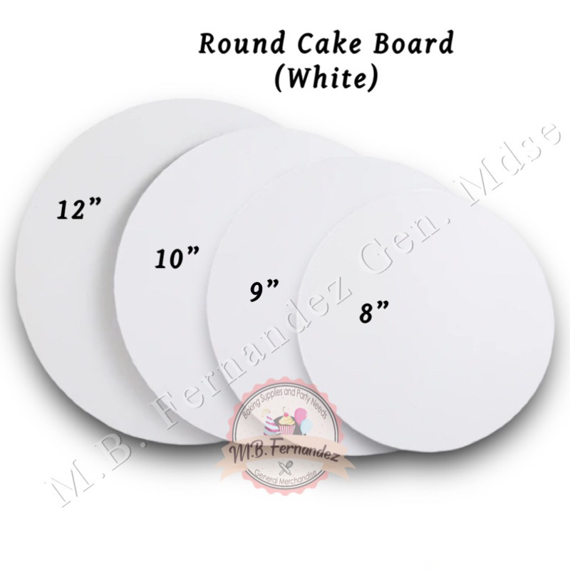 5pcs/pack Round White Cake board 2.5mm thick 8 / 9 / 10 / 12 inches ...