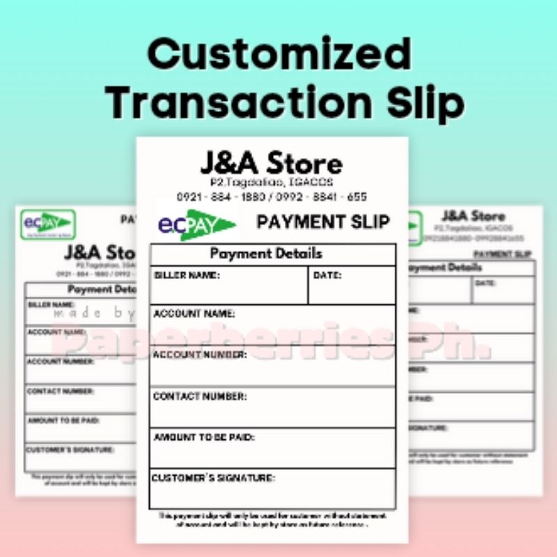 Customized Bills Payment Slip Pad | Shopee Philippines