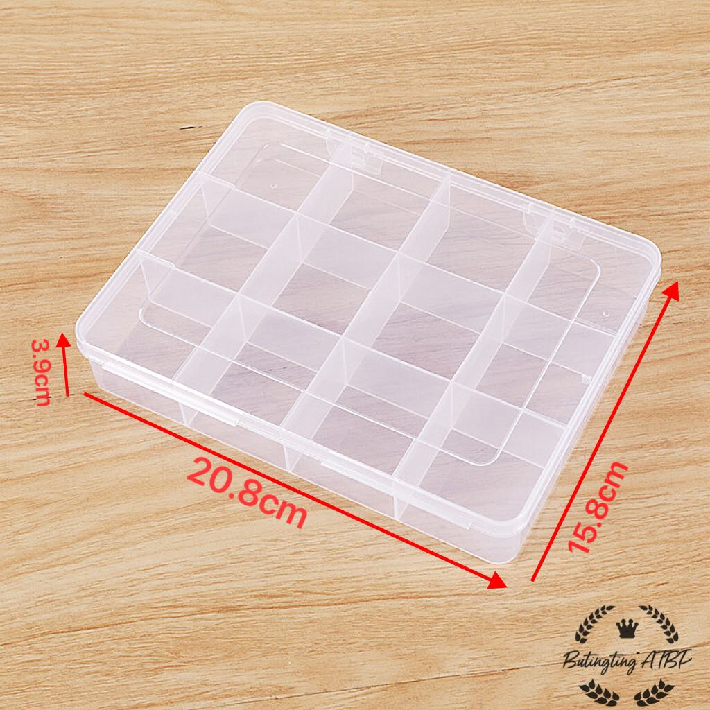 PP Plastic box 12 grid storage box diy rubber band fixed beaded 20.8cm X 15.8cm | Shopee Philippines