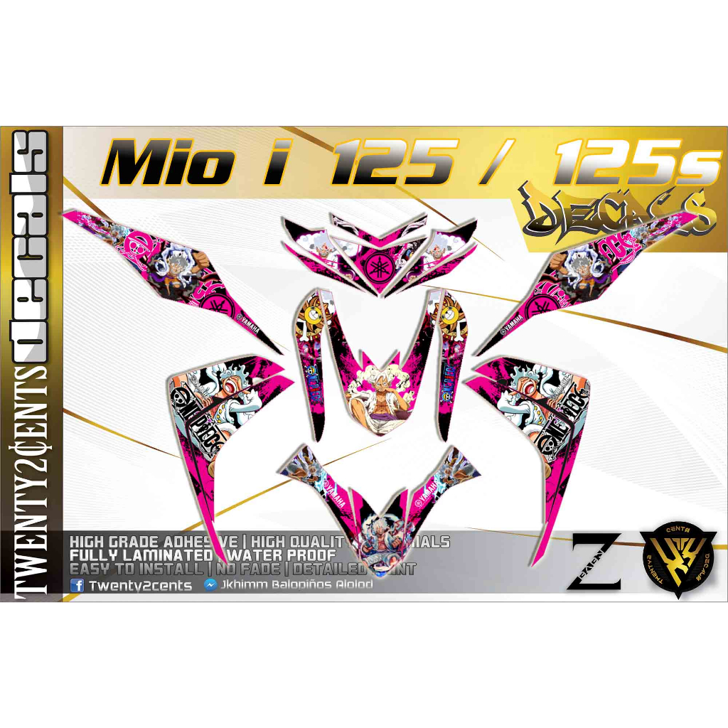 Yamaha Mio i 125 / 125s Decals High-Quality Stickers (onepiece, Luffy ...