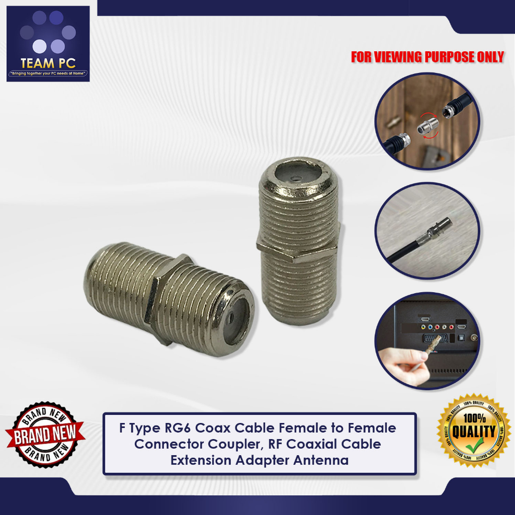 F Type RG6 Coax Cable Female to Female Connector Coupler, RF Coaxial ...