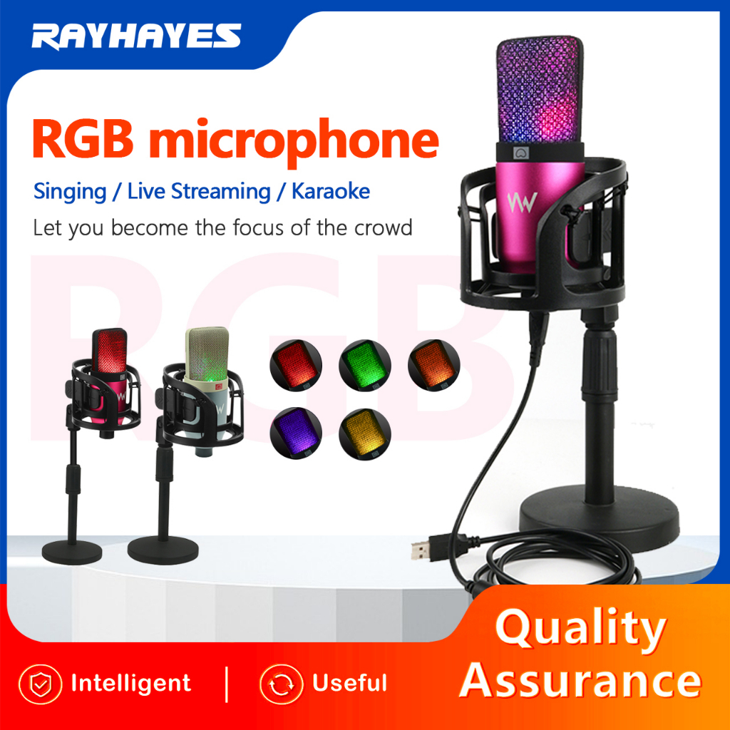 RGB Microphone USB Microphone Lighting Microphone Alloy Material ...