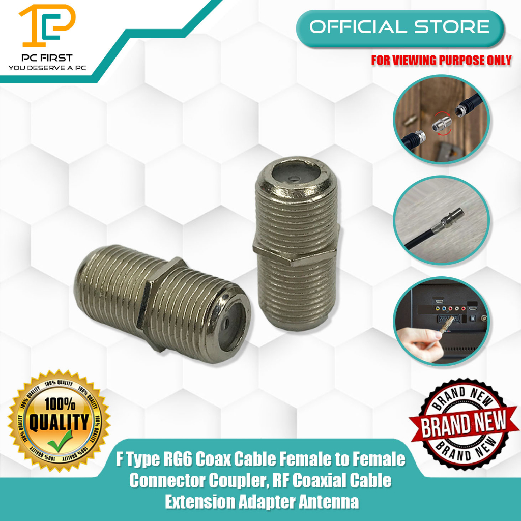 F Type RG6 Coax Cable Female to Female Connector Coupler, RF Coaxial ...