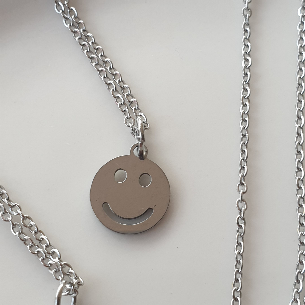 Spike Cross Smiley Text Pentagram STAINLESS NECKLACE - Gothic y2k ...