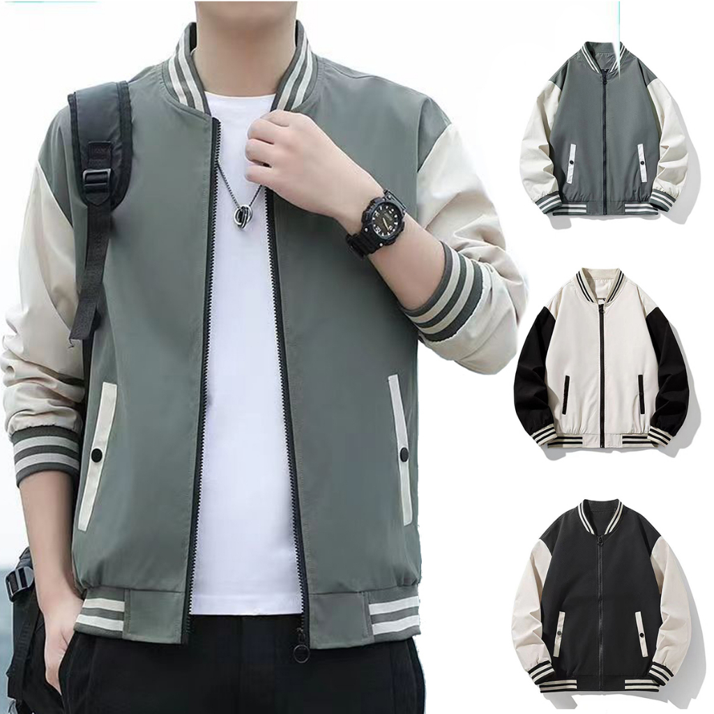Men's Jacket Bomber Jacket Korean Jacket Casual Baseball Wear Original ...