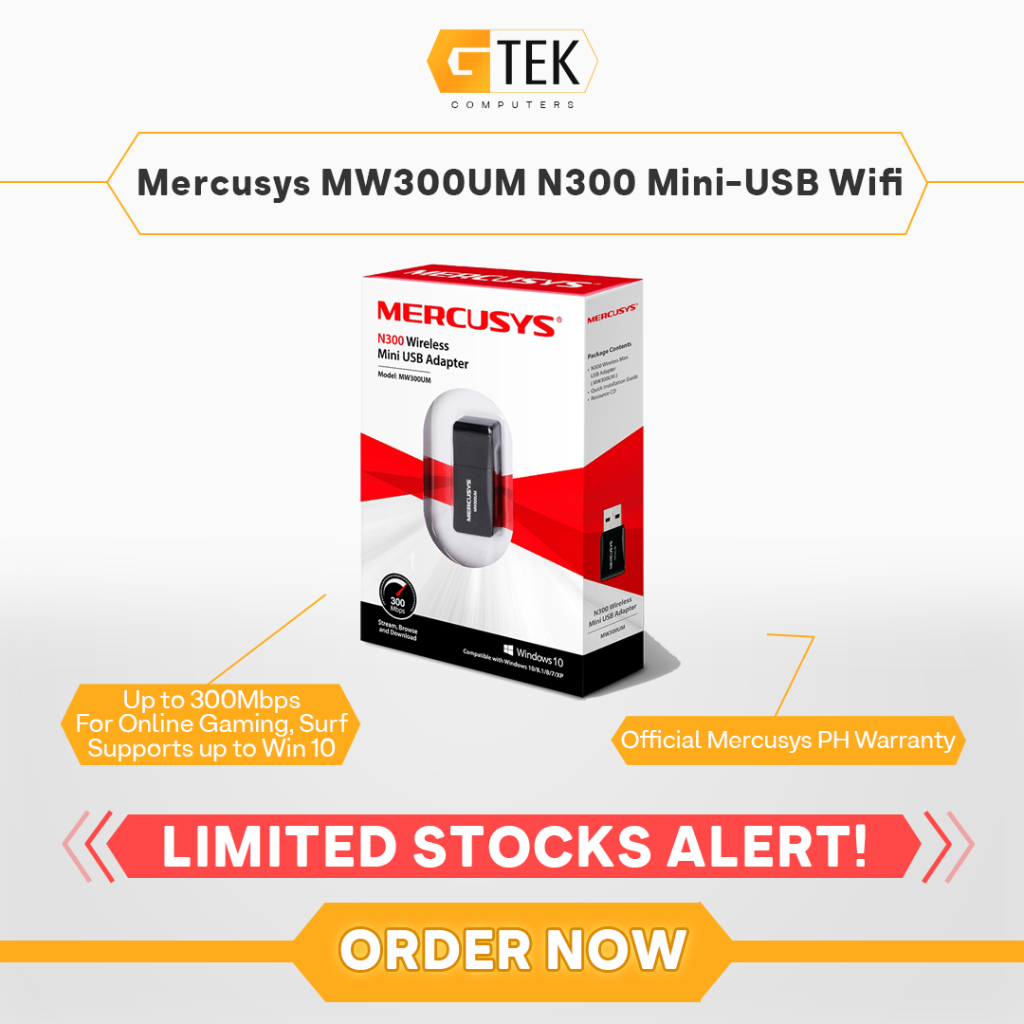 Mercusys MW300UM N300 Wireless Mini USB Wifi Adapter | Shopee Philippines