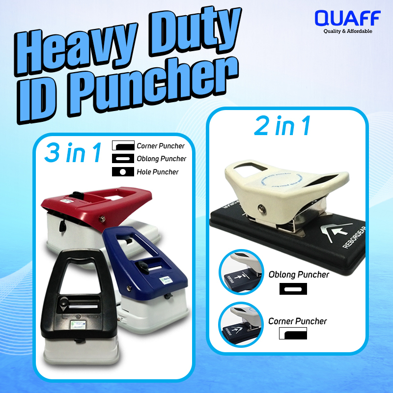 Quaff 3-in-1 ID Puncher Corner Circle Oblong & 2-in-1 Corner & Oblong ...