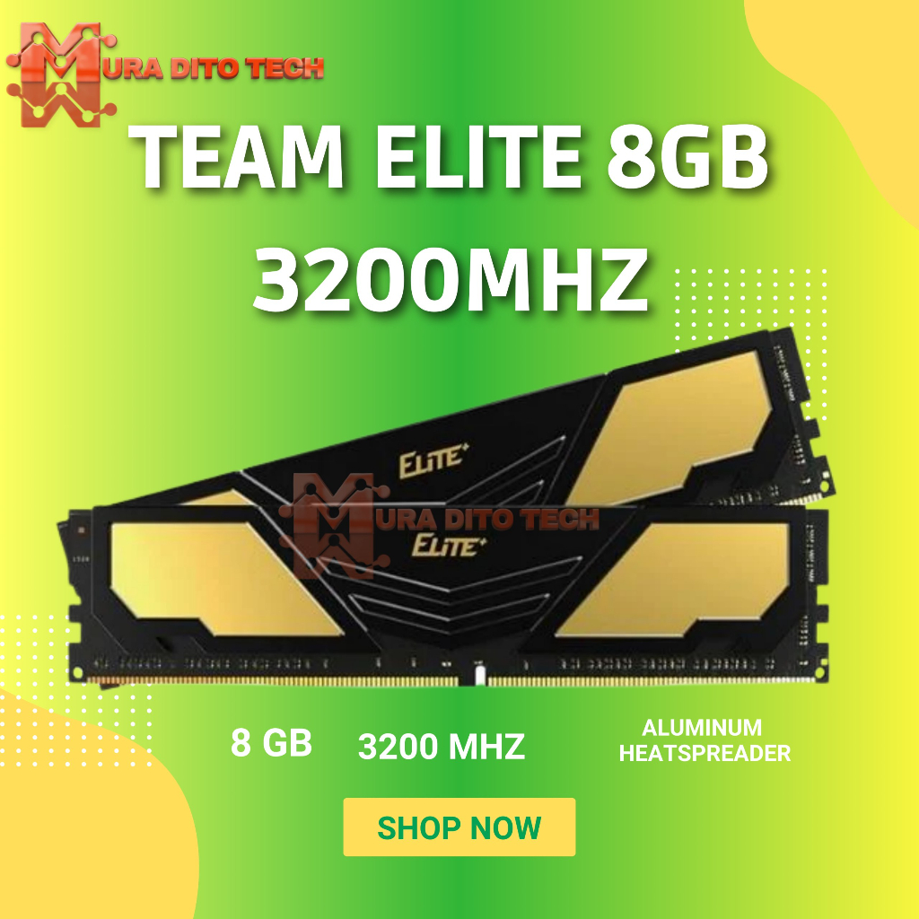 8gb 3200Mhz Gold Red Teamgroup Ram Team-elite Desktop Ram | Shopee ...