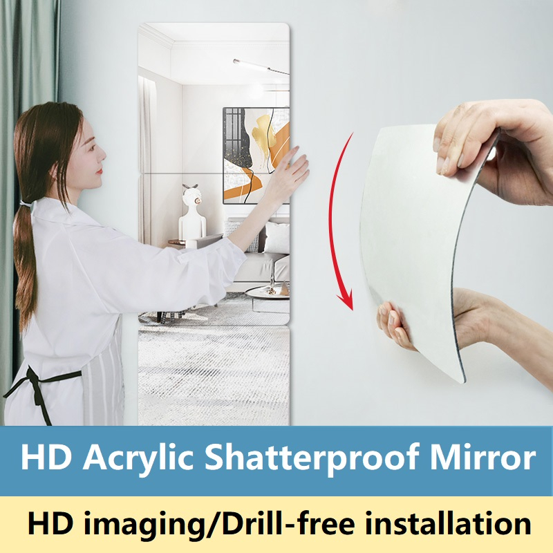 Mirror Wall Mirror Sticker Full-length Mirror Self-adhesive Mirror for ...