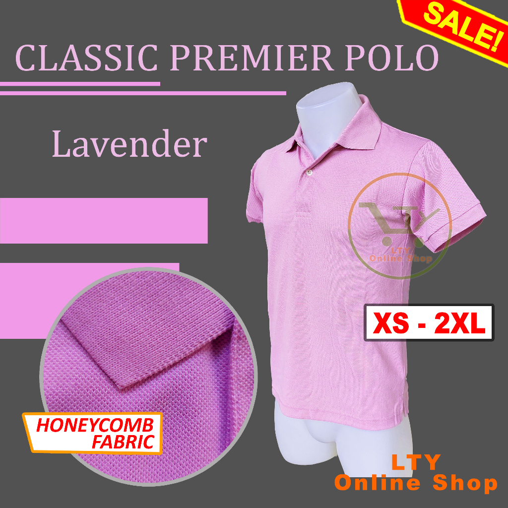 LAVENDER POLO SHIRT ADULT UNISEX LILAC VERY PERI POLOSHIRT HONEYCOMB ...