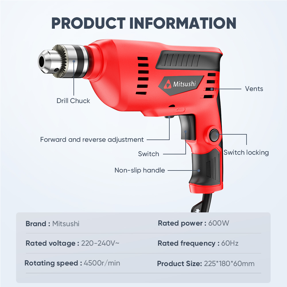 Mitsushi Electric Drill Angle Grinder Hand Drill Grinder Set Power Tool ...