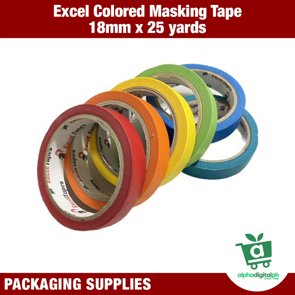 Excel General Purpose Masking Tape Colored 18mm x 25 Yard | Shopee ...